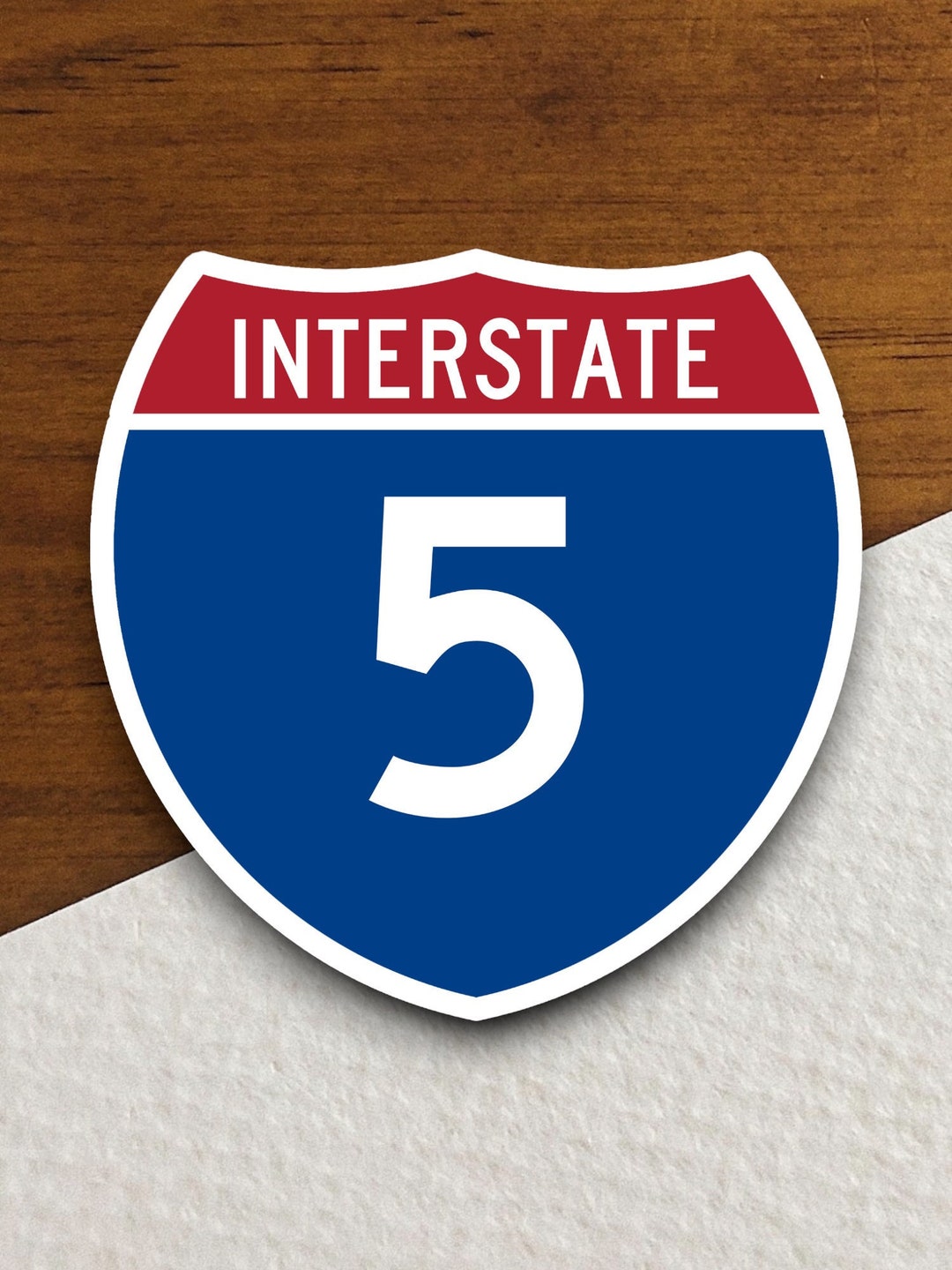 Interstate Route 5 Sticker, Interstate Highway Sign Expressway Stickers ...