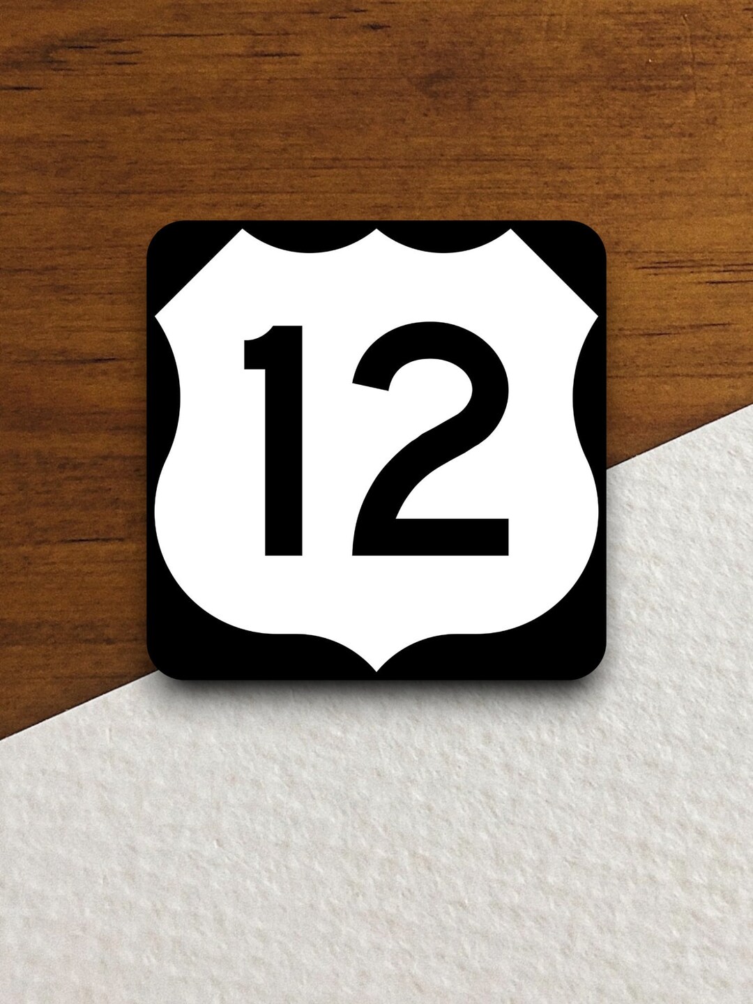 United States Route 12 Road Sign Sticker, Road Trip Sticker, Highway ...