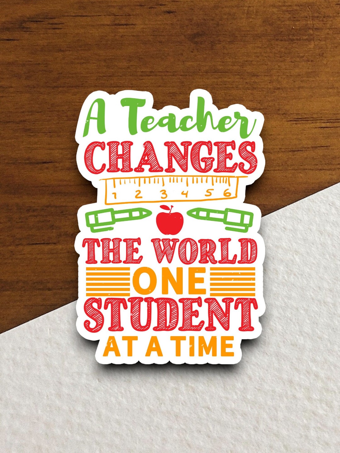 A Teacher Changes the World Sticker, Education Sticker, School Sticker ...