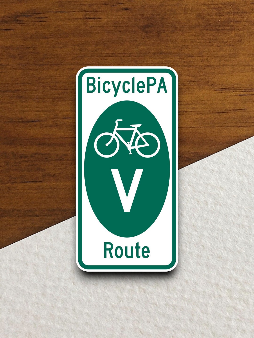 Pennsylvania Bike Route V Road Sign Sticker, Road Trip Sticker, Highway ...