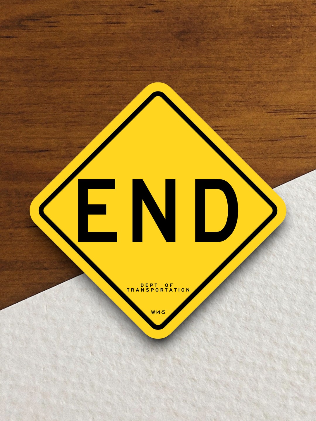 End Sticker, Road Sign Souvenir Travel Sticker, Road Sign Décor, Custom ...