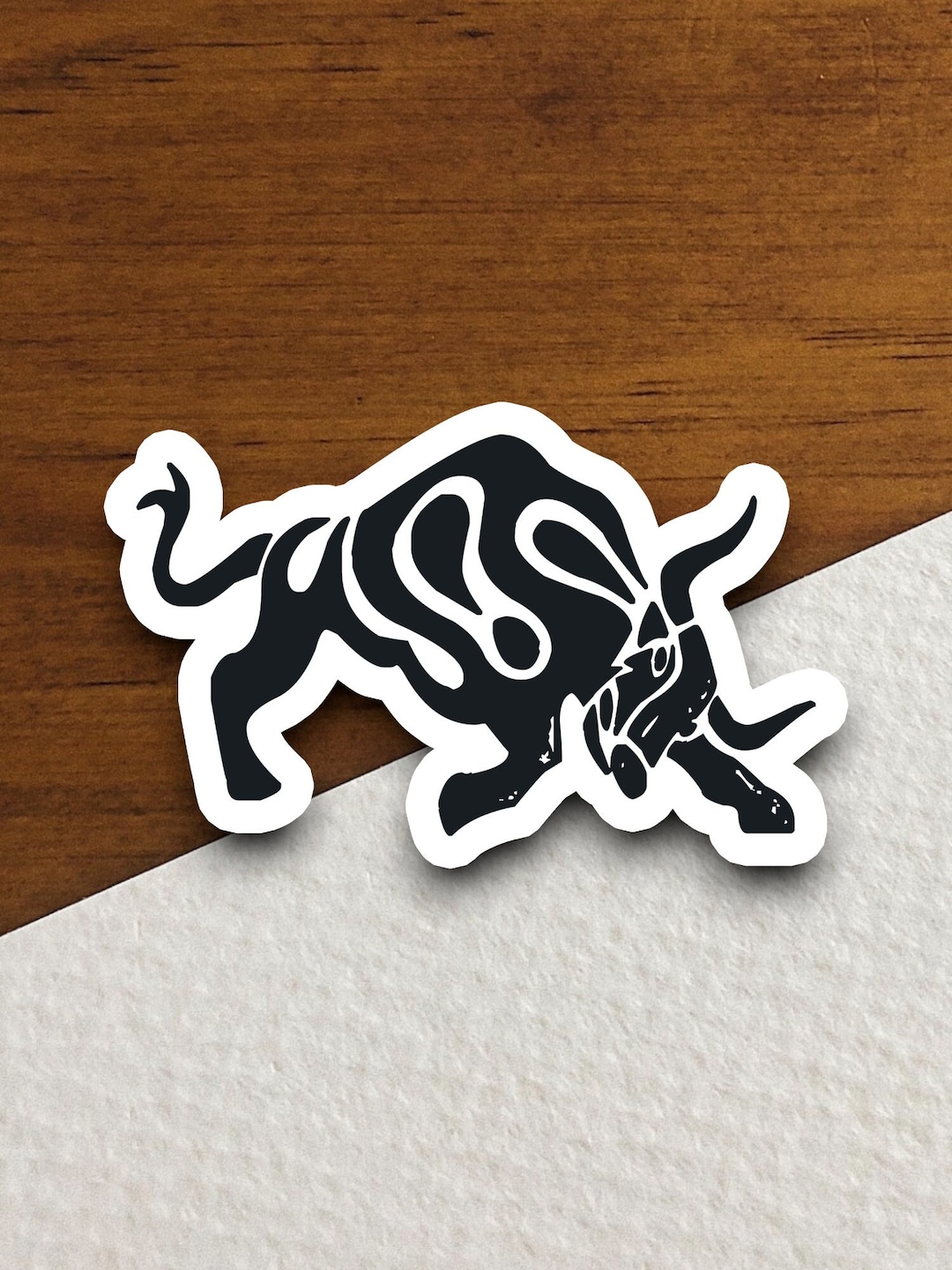 Wild Bull Sticker, Funny Animal Sticker for Laptop, Water Bottle, Hydro ...