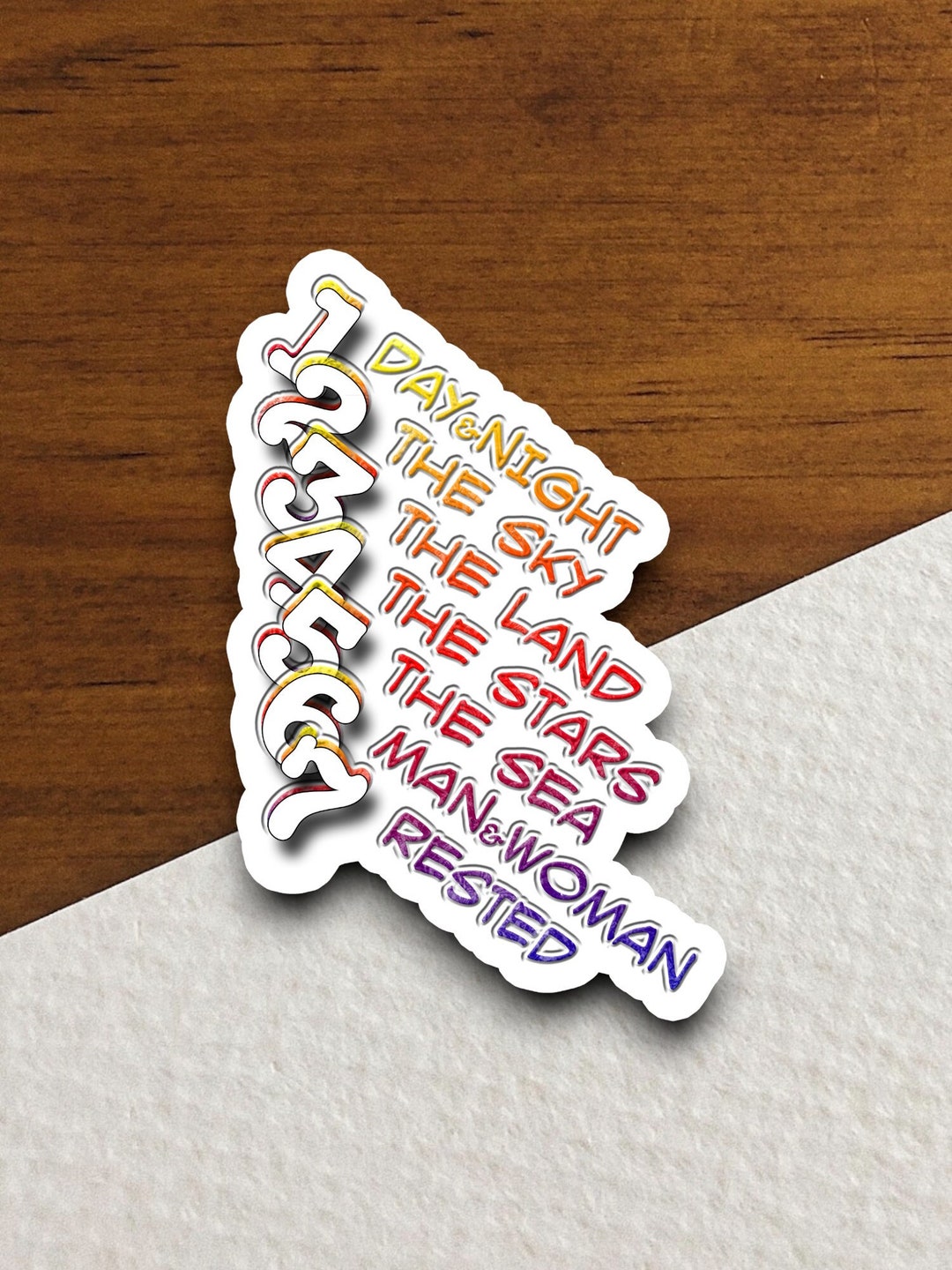 Seven Days of Creation Sticker, Religious Sticker, Faith Sticker ...