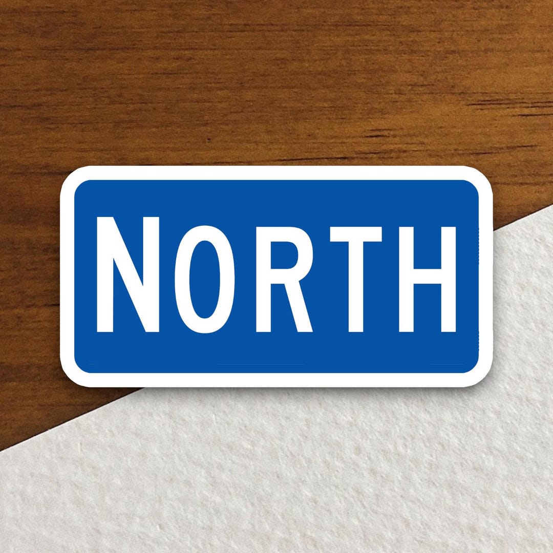 North Directional Sign Sticker: Blue Road Trip Travel Sticker - Etsy