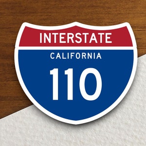 Interstate Route 110 California Sticker, California Sticker, Interstate ...