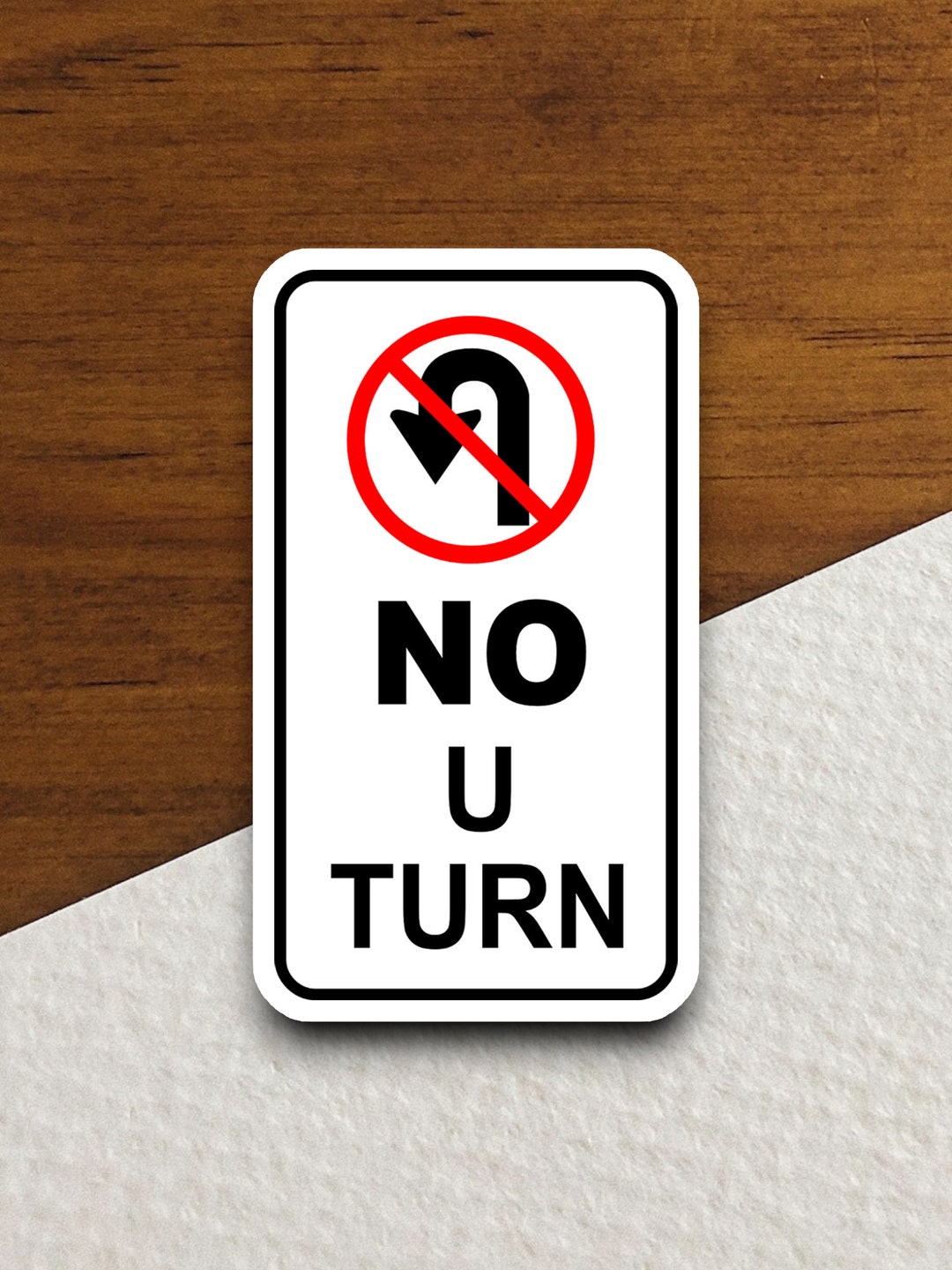 No U Turn Sticker, U-turn Road Sign Stickers Traffic Sticker, Road Sign ...