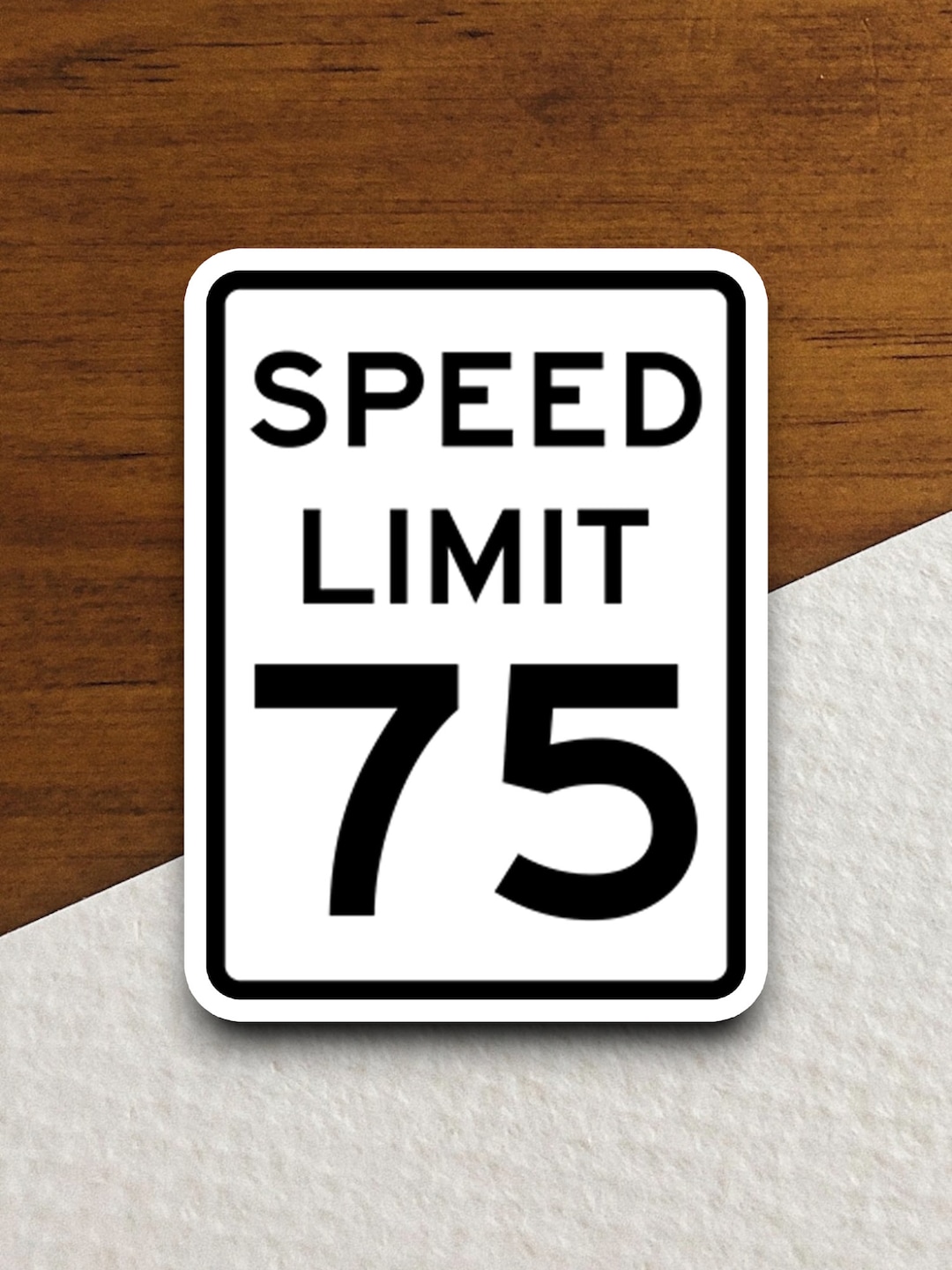 75 Miles per Hour Speed Limit Sticker, Souvenir Travel Sticker, Road ...