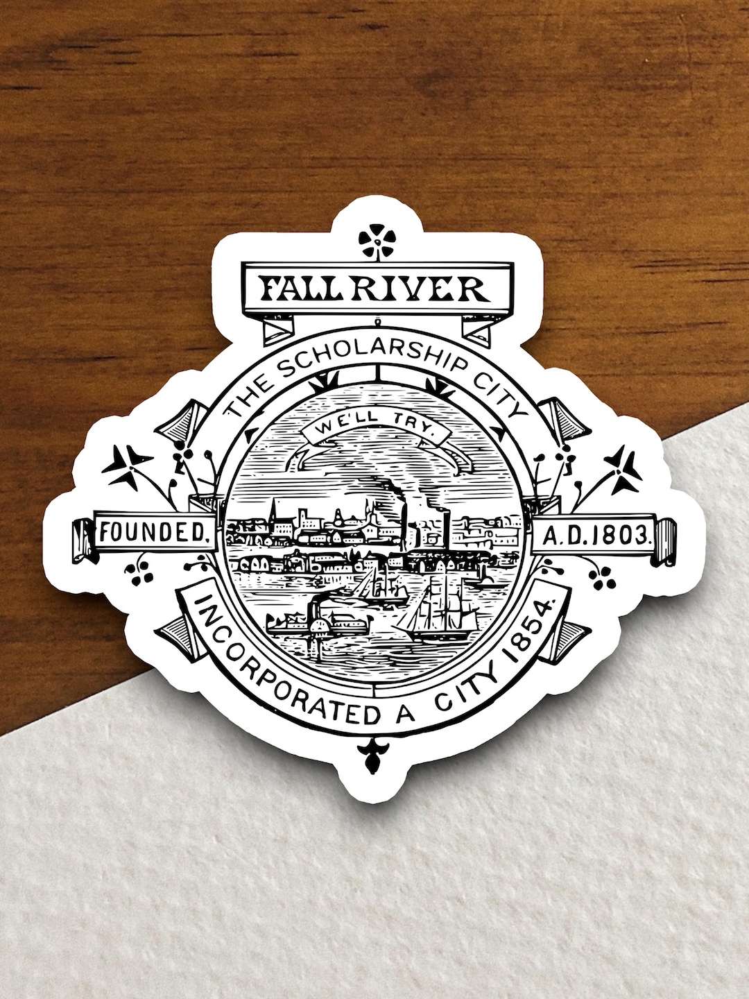 Seal of Fall River, Massachusetts Road Sign Stickers, Traffic Sticker ...