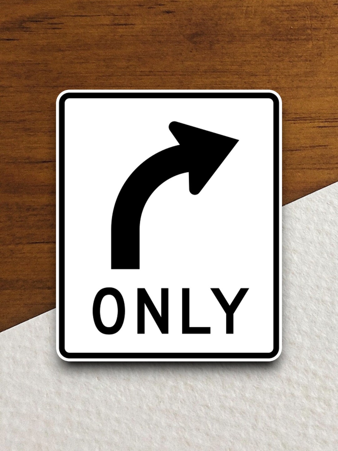 Right Turn Only Road Sign Stickers, Room Decor, Traffic Sticker, Road ...