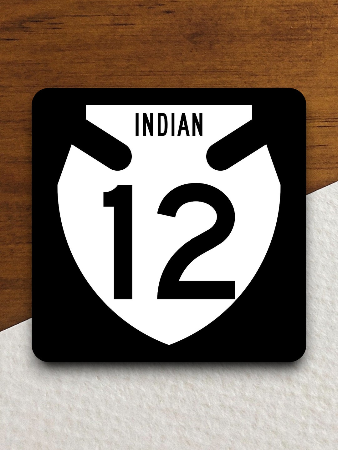 Indian Route 12 Road Sign Sticker, Road Trip Sticker, Highway Sign ...