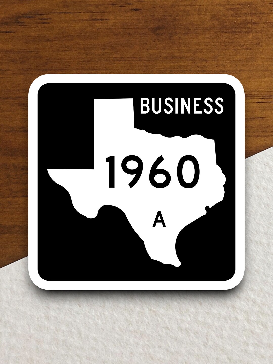 Texas Business FM 1960-A Road Sign Sticker, Road Trip Sticker, Highway ...