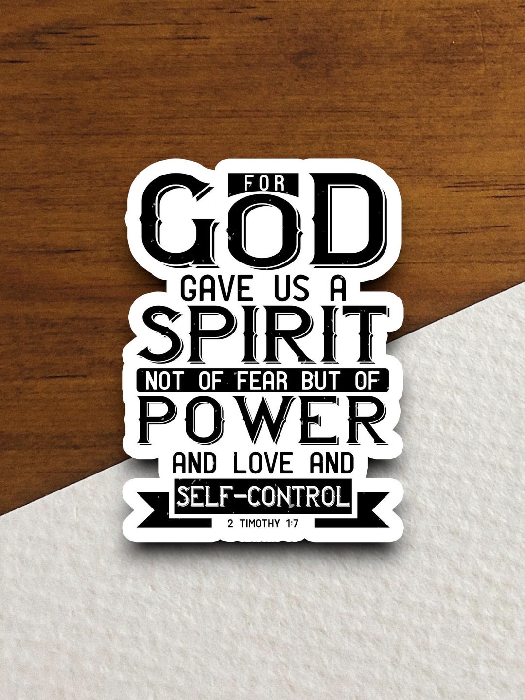 For God Gave Us a Spirit Not of Fear but of Power Sticker, Religious ...