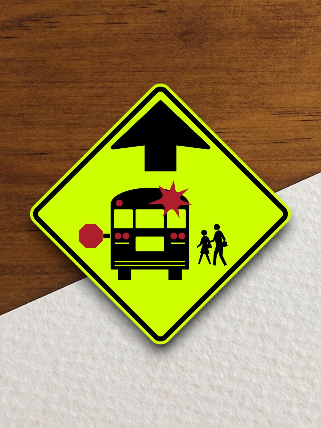 School Bus Stop Ahead Road Sign Stickers, Traffic Sticker, Road Sign ...