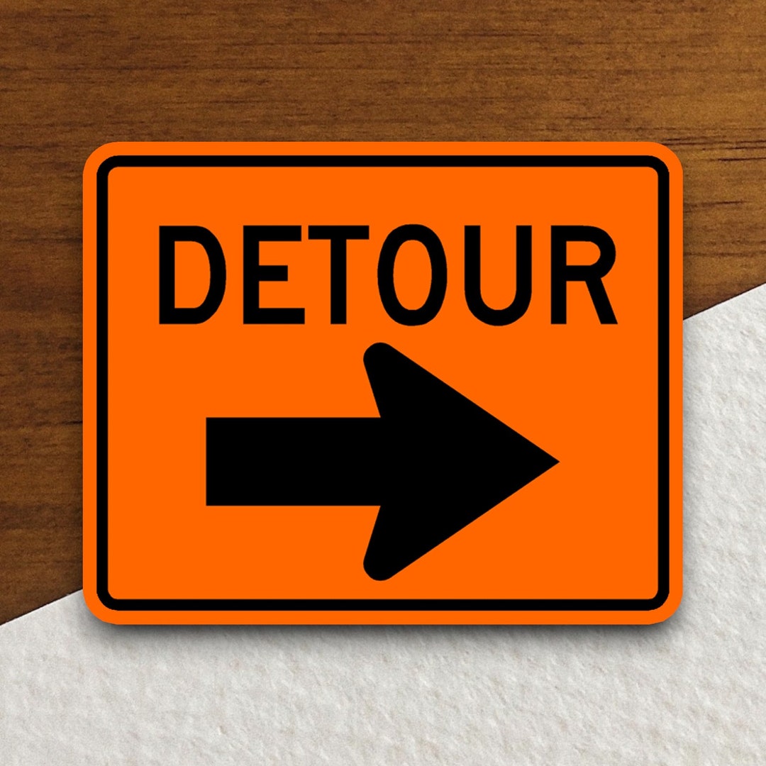 Traffic Sign Detour Road Sign Stickers, Room Décor Traffic Sticker ...