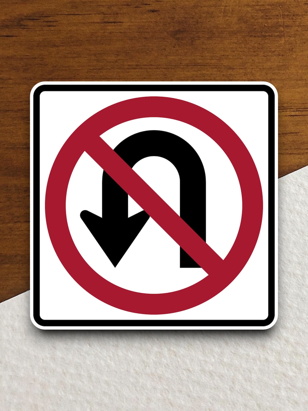 Traffic Sign No U-turn Road Sign Stickers, Room Décor Traffic Sticker ...