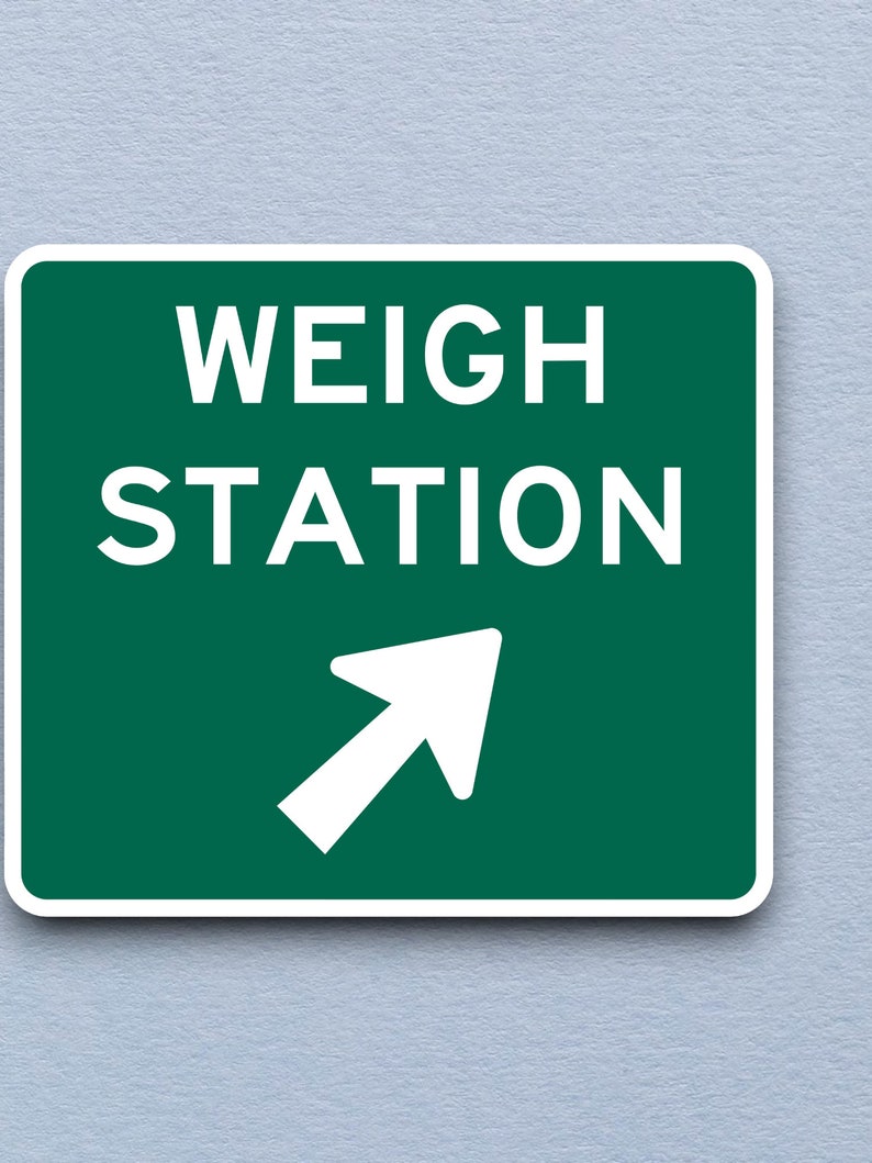 Weigh Station Sign With Right Exit Arrow Sticker United - Etsy