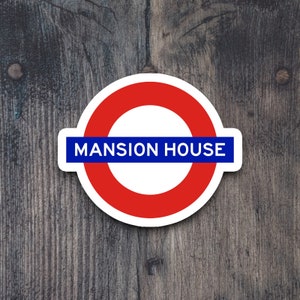 Mansion House Station Sticker, the Underground Tube in London England ...