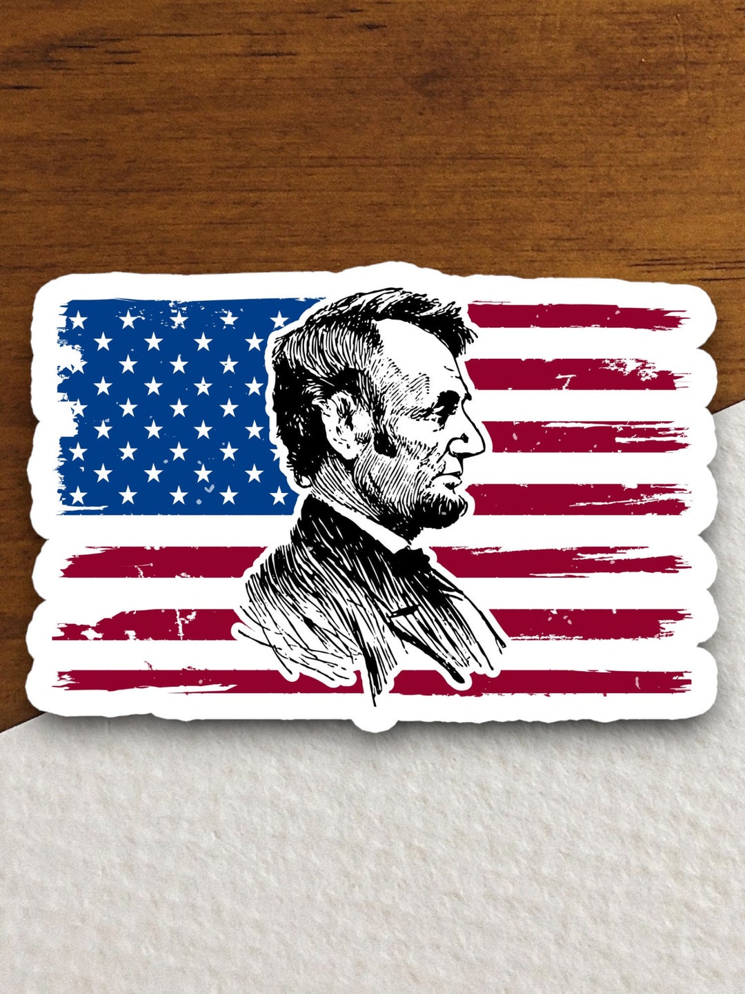Abraham Lincoln Sticker Colorful Distressed | Historical President ...