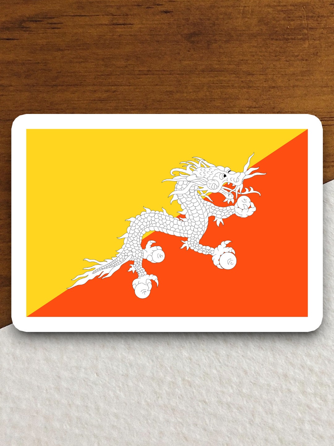 Bhutan Country Flag Sticker, International Country Sticker ...