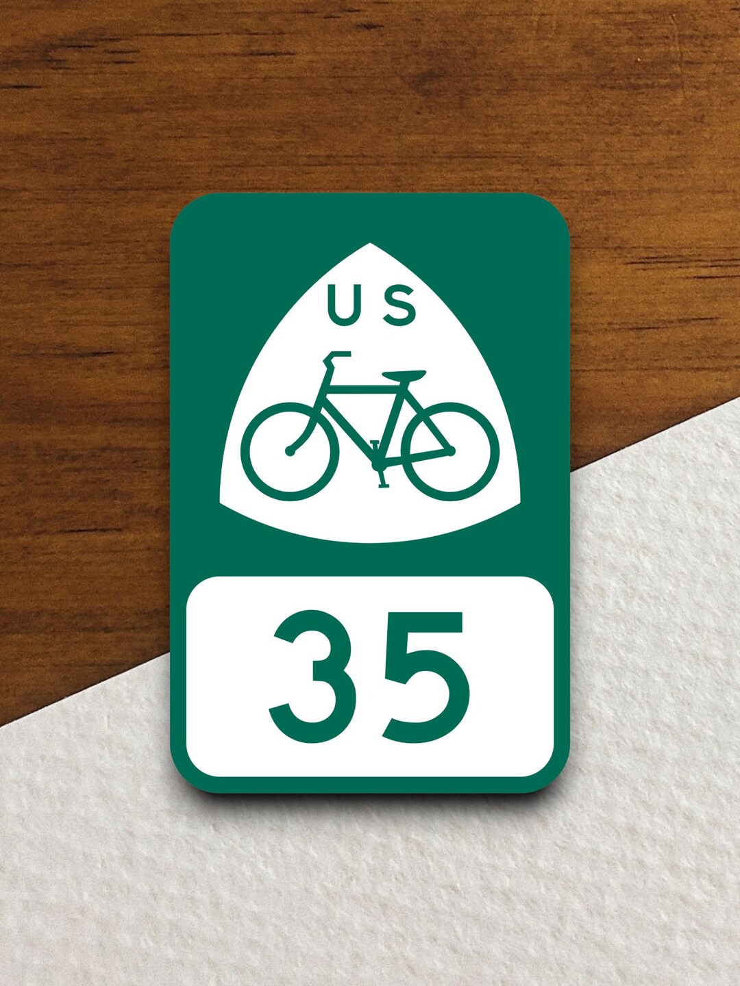 Us Bike Route 35 Road Sign Stickerroom Décor, Road Trip Sticker ...