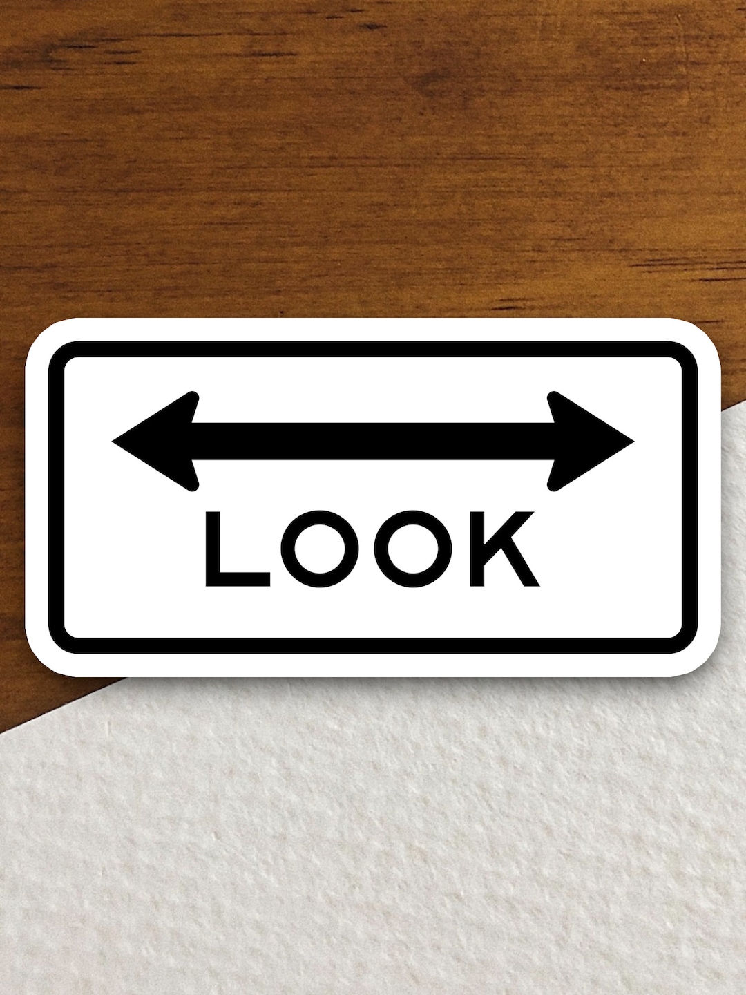 Look Both Ways Road Sign Stickers, Traffic Sticker, Road Sign ...