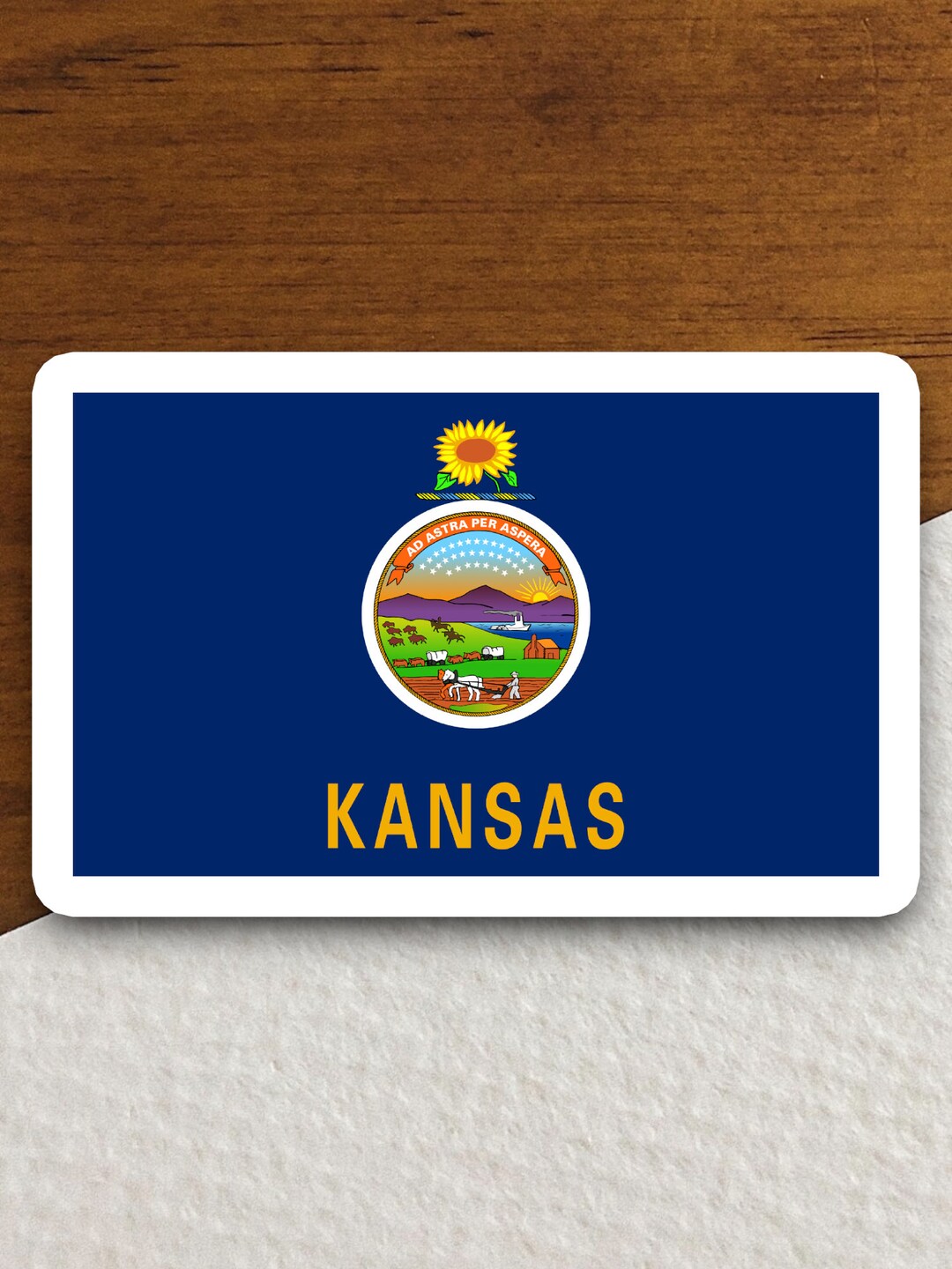 Kansas State Flag Sticker, Kansas Sticker, State Sticker, United States ...