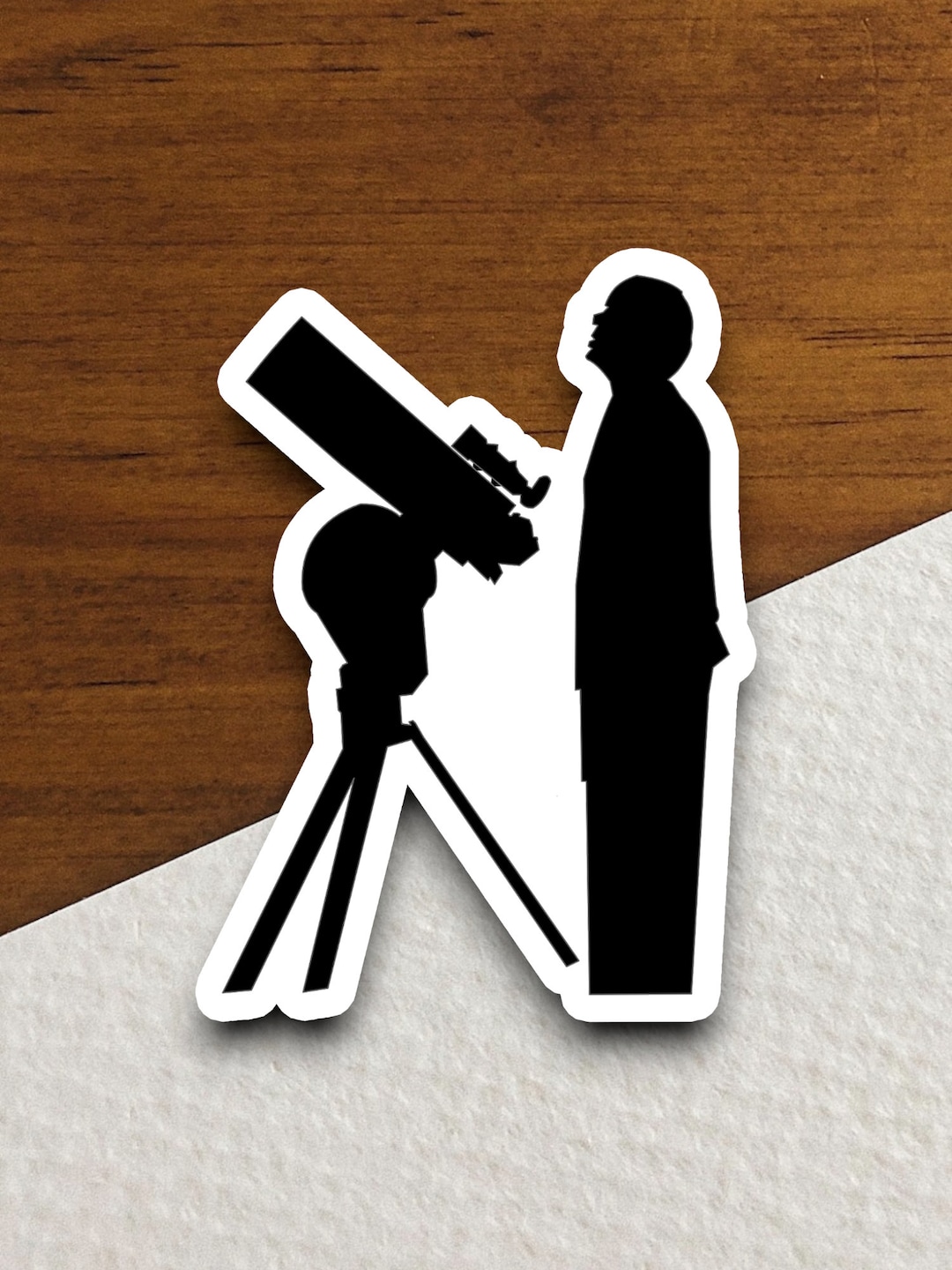 Astronomer With Telescope Sticker, Funny Stickers, Laptop Decals ...