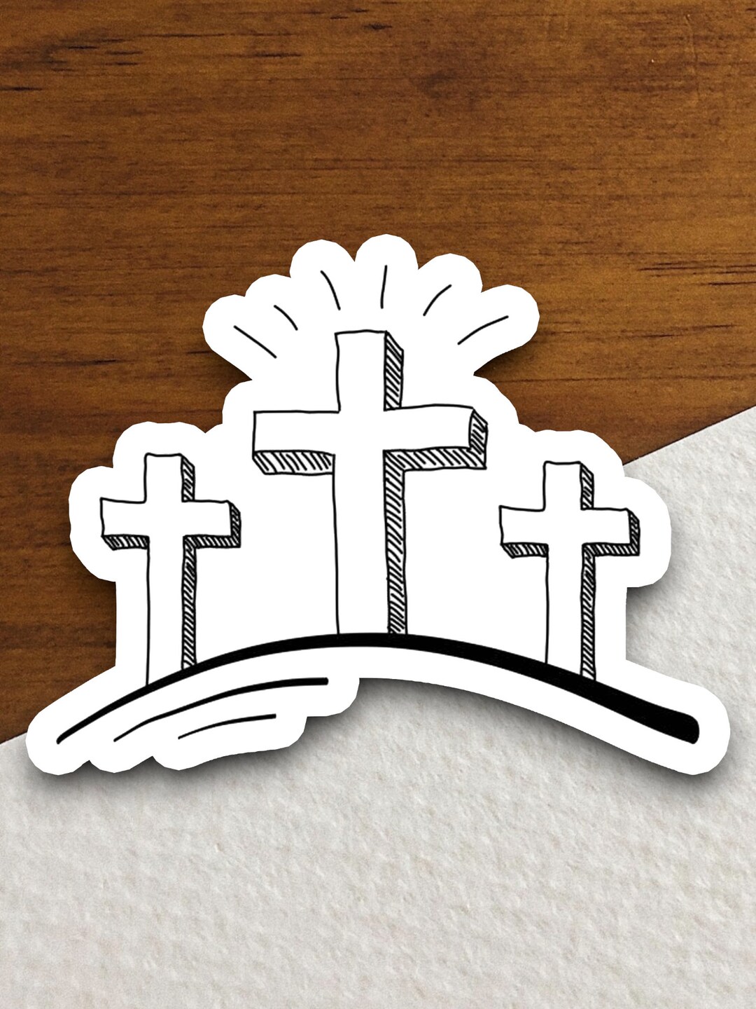 Three Church Crosses Sticker: Religious Faith Decal - Etsy