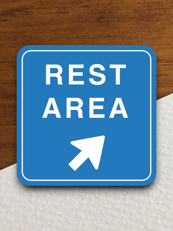 Rest Stop Sign Rest Area Right Mini Metal Home Street Bathroom Road