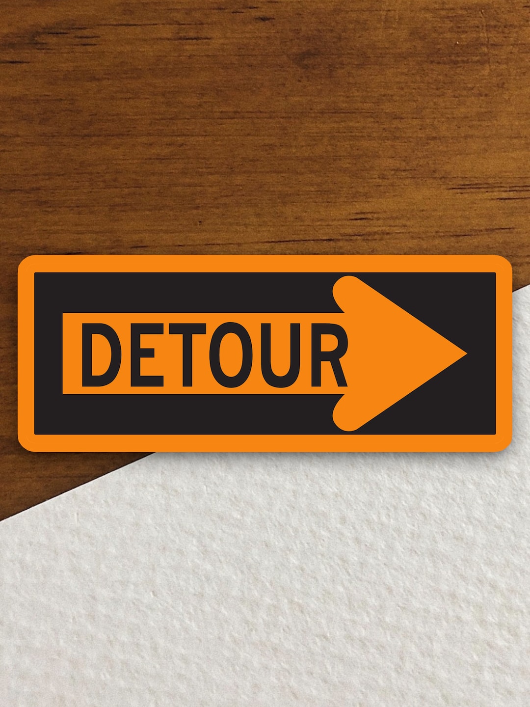 Traffic Sign Detour Arrow Right Road Sign Stickers, Room Décor Traffic ...