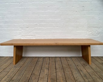 Padstow Upholstered Large Dining Bench in Easy-care Fabric With Solid ...