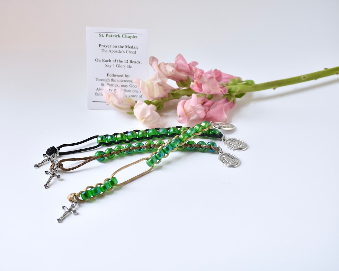 Saint Patrick Sliding Chaplet Prayer Beads With Green Glass Beads - Etsy