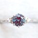 Alexandrite Ring Set, Round Alexandrite Cluster Ring With Curved ...