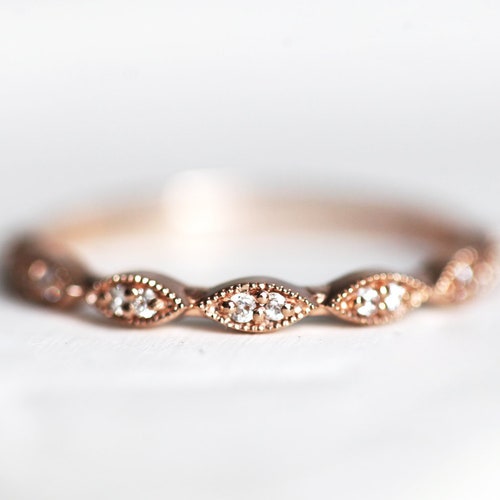 Tiny Diamond Ring Mini Engagement Ring in 14k or 18k Solid - Etsy