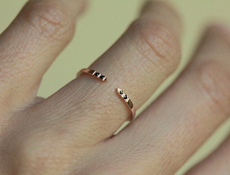 Diamond Knuckle Ring Rose Gold Diamond Ring Rose Gold Black - Etsy