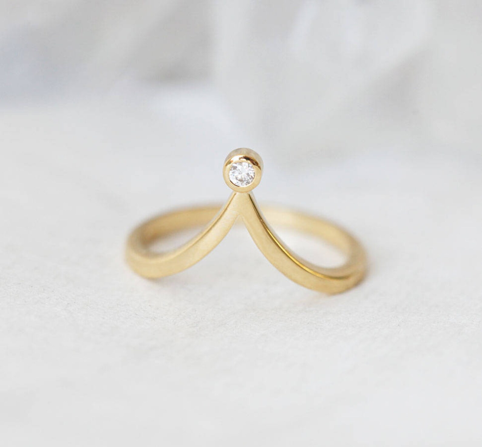 Nesting Wedding Band V Shaped Ring Pointed Stack Ring | Etsy