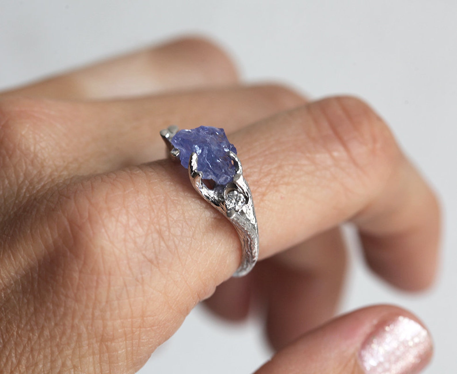 Raw Engagement Ring Raw Diamond Ring Raw Wedding Ring | Etsy