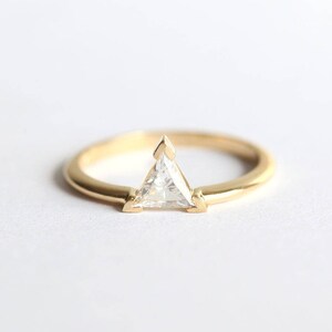 Triangle 0.3 Carat Diamond Ring and Double Pear Open Band Ring Set in ...