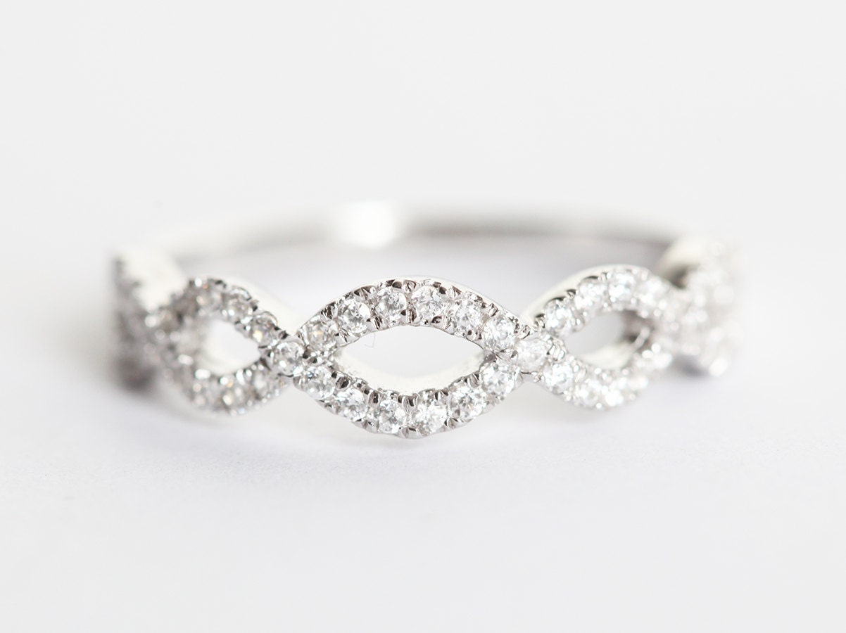 Infinity Diamond Ring Infinity Wedding Ring Diamond Wedding - Etsy