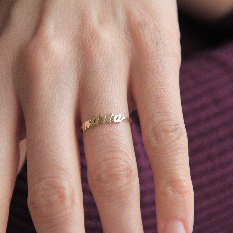 Name Ring Gold - Etsy