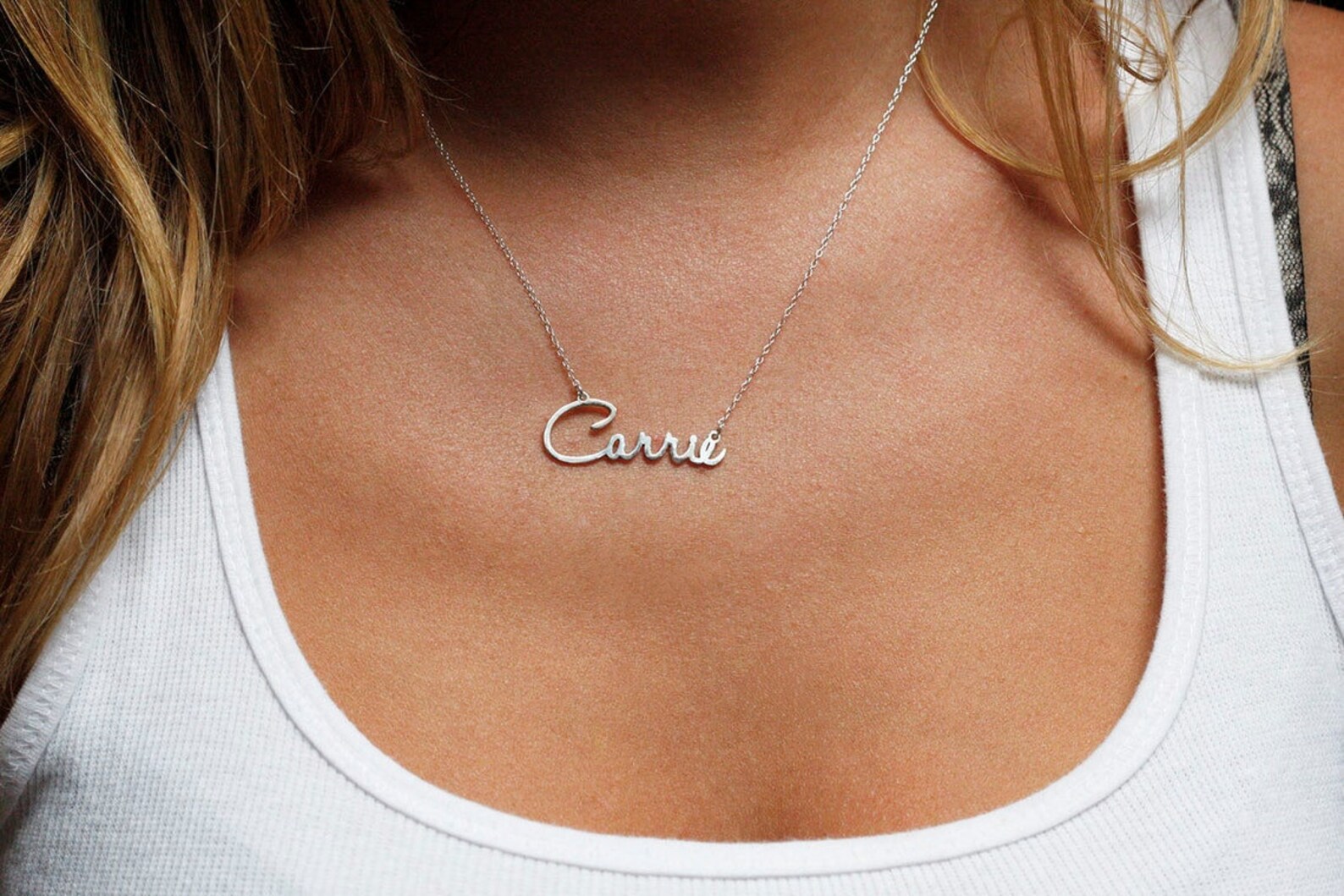 Small Name Necklace Gold Custom Lettering Necklace Tiny Word - Etsy