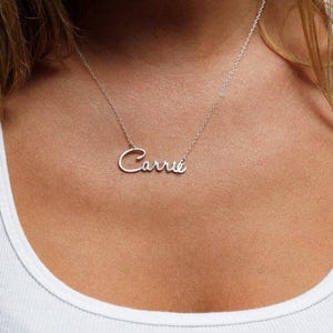 Small Name Necklace, Gold Custom Lettering Necklace, Tiny Word Necklace ...