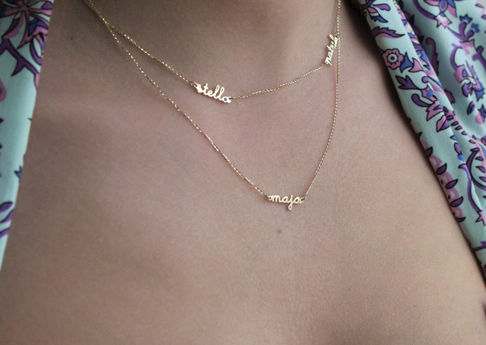 Small Name Necklace Gold Custom Lettering Necklace Tiny Word | Etsy