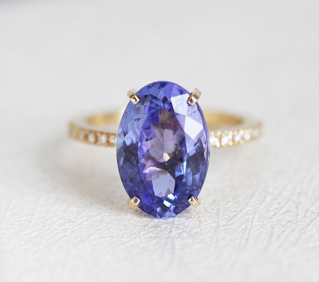 Tanzanite Engagement Ring 5.53ct Oval Cut Tanzanite Diamond - Etsy