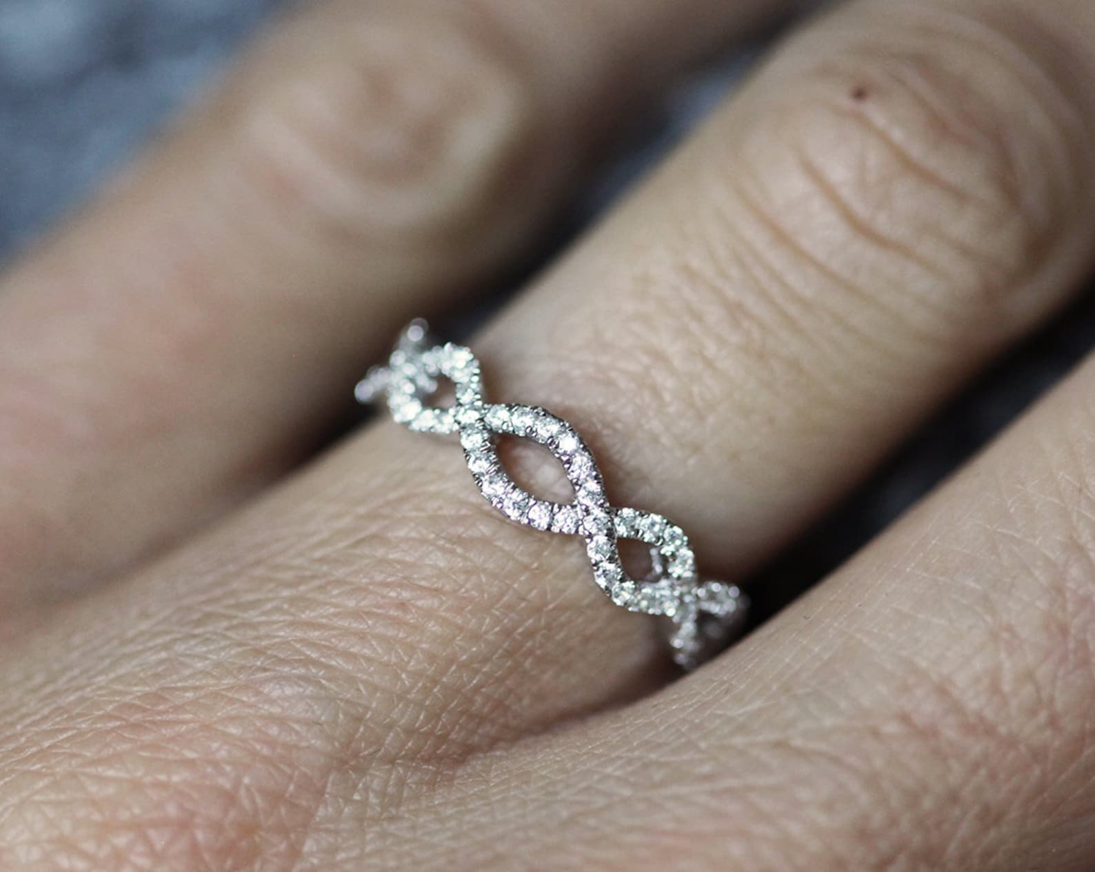 Infinity Diamond Ring Infinity Wedding Ring Diamond Wedding - Etsy