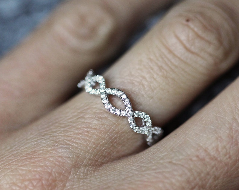 Infinity Diamond Ring Infinity Wedding Ring Diamond Wedding - Etsy