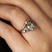 Light Green Sapphire Engagement Ring, Cluster Ring, Oval Sapphire ...