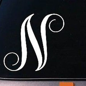 Letter N 6" Monogram Sticker Decal Truck Car Window Teach Craft ...