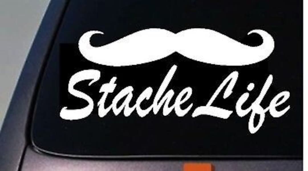 Jdm Stache Life Mustache Sticker Decal Fast Funny College Humor Fun ...
