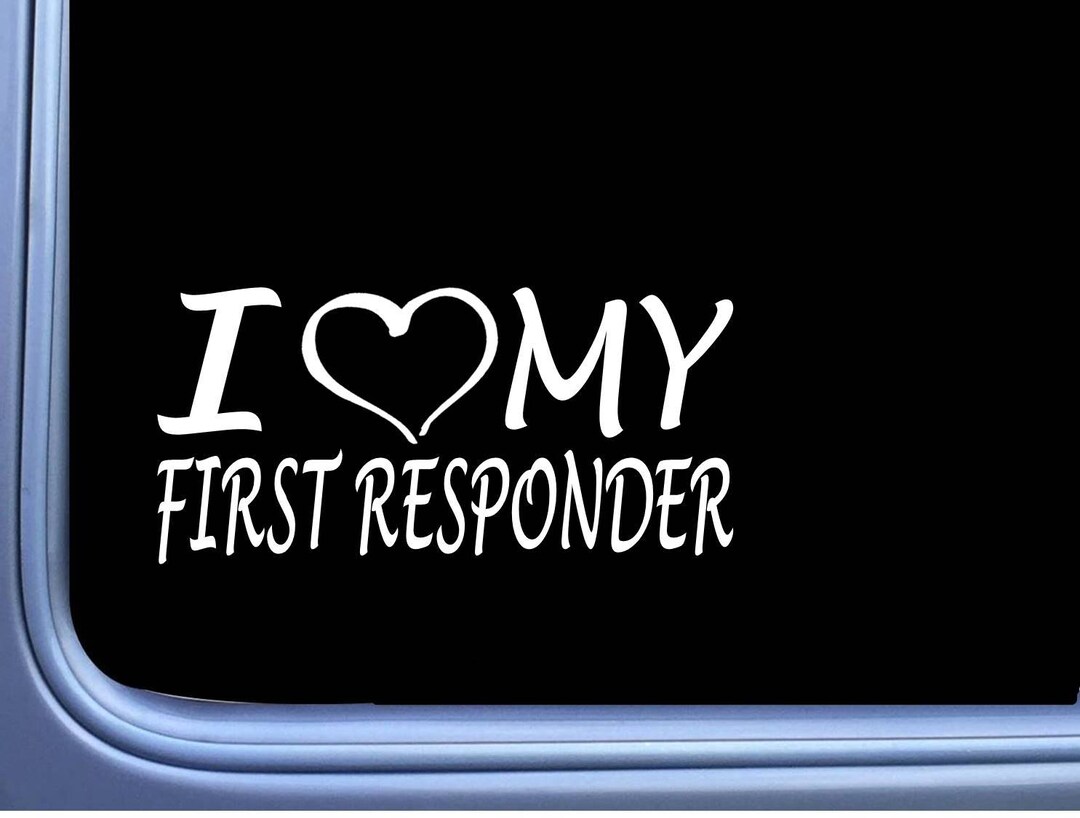 I Love My First Responder EMT Decal Sticker M190 8" Star of Life - Etsy